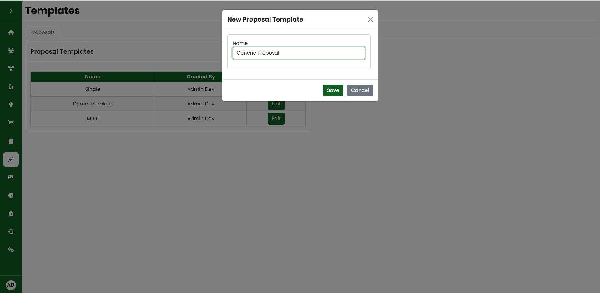 How to create and apply template proposals – Tinsel Support